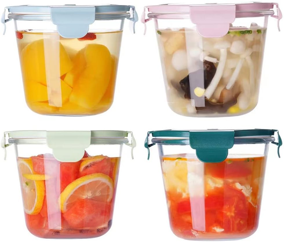 Amazon.com: Simax Round Glass Containers With Lids: Borosilicate Glass ...