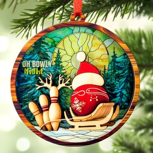 Amazon.com: Tree Buddees Bowling Ball and Pins Christmas Ornaments ...