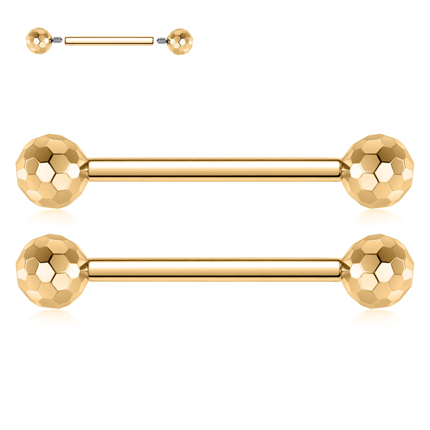 Snapklik.com : Titanium Bridge Tongue Piercing Jewelry Gold Internally ...