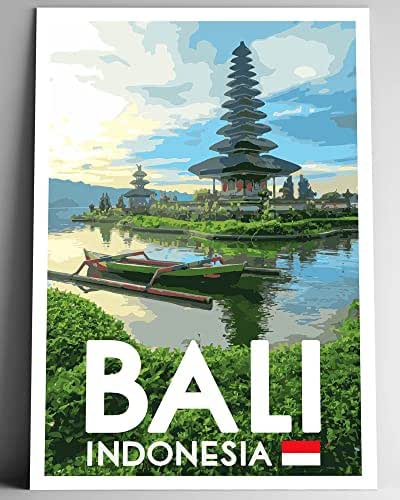 Amazon.com: GO SEE DESIGN Bali Indonesia Vintage-Style Travel Poster ...