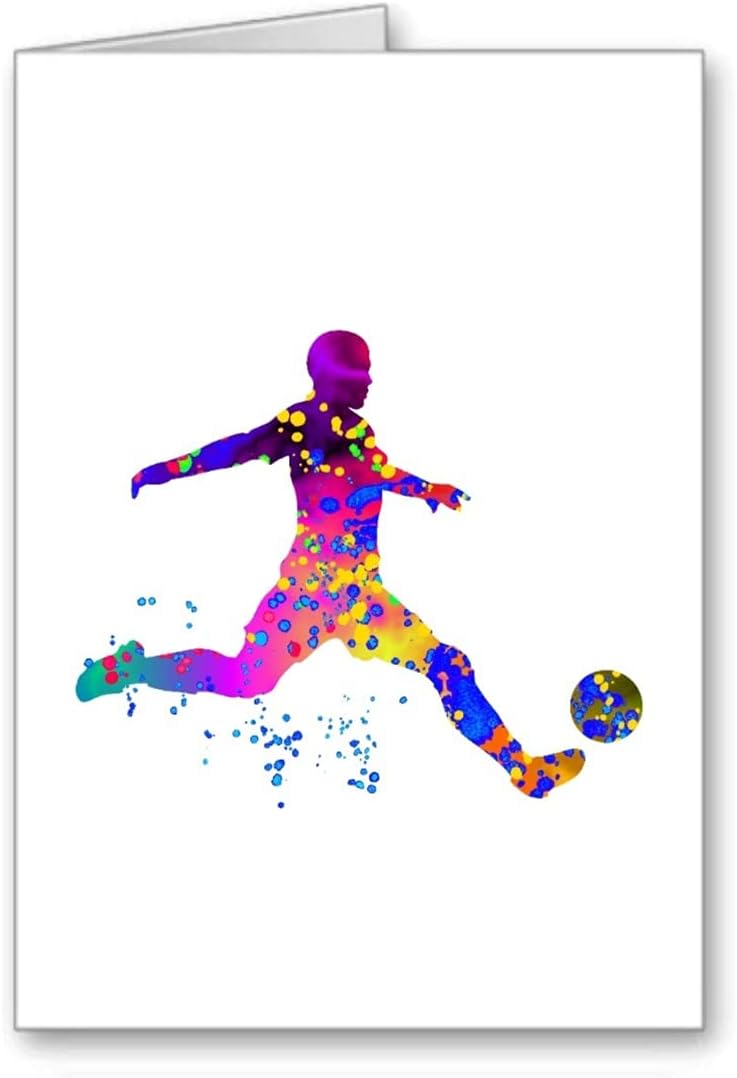 football watercolour footballer card Notelet Watercolour Birthday ...