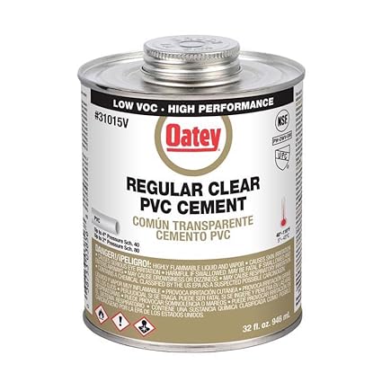 Oatey Clear Cement for PVC 32 oz: Amazon.com: Industrial & Scientific