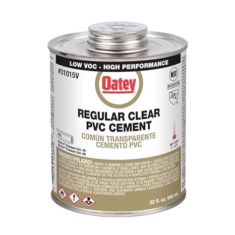 Oatey Clear Cement for PVC 32 oz: Amazon.com: Industrial & Scientific