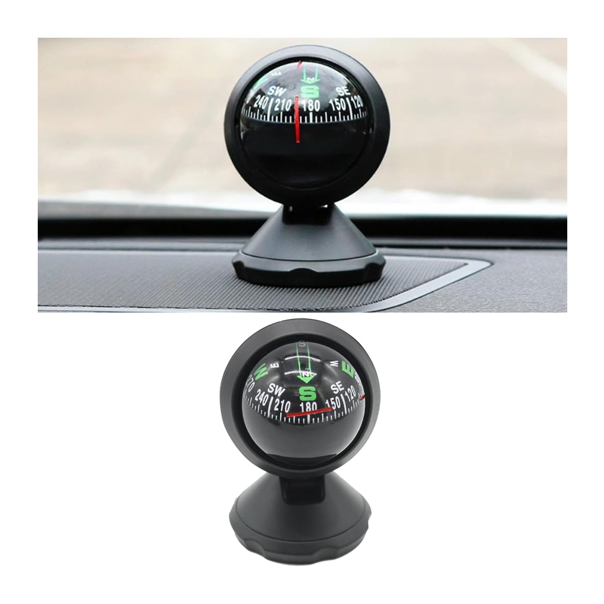 TSUGAMI Car Compass Ball, Dash Mount Adjustable Compass Ball with ...