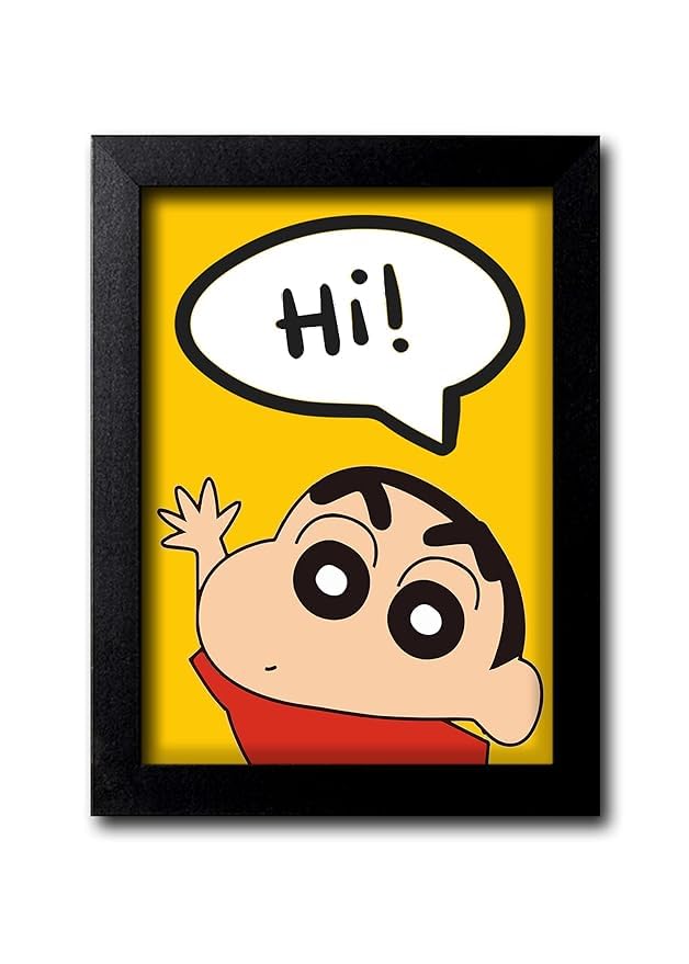 S.K Funny Shinchan Hi Kids Room Posters Art Wall Poster Framed for Home ...