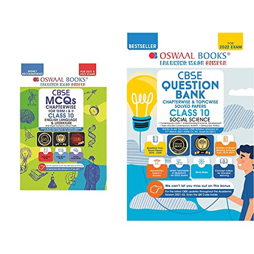 Oswaal CBSE MCQs Chapterwise Question Bank For Term I & II & Oswaal CBSE Question Bank Class 10 ...