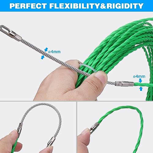 Zocipro Fish Tape Cable Puller Through Wall, 50M Cable Pulling Rods, 4 ...