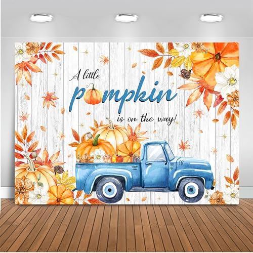 Amazon.com : Mocsicka Pumpkin Baby Shower Backdrop Autumn Fall Baby ...