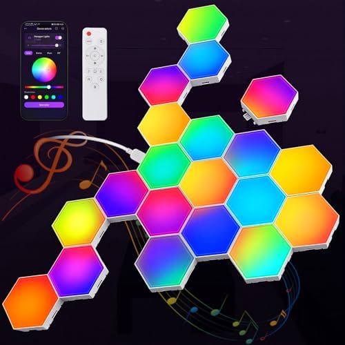 NIUCOO Hexagon LED Light Wall Panels – RGB Smart Gaming Light with App ...