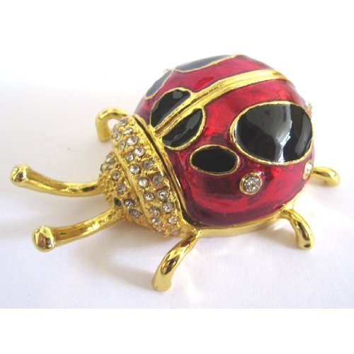 Amazon.com: G.I.I Bejeweled Small Ladybug Trinket Box : Clothing, Shoes ...