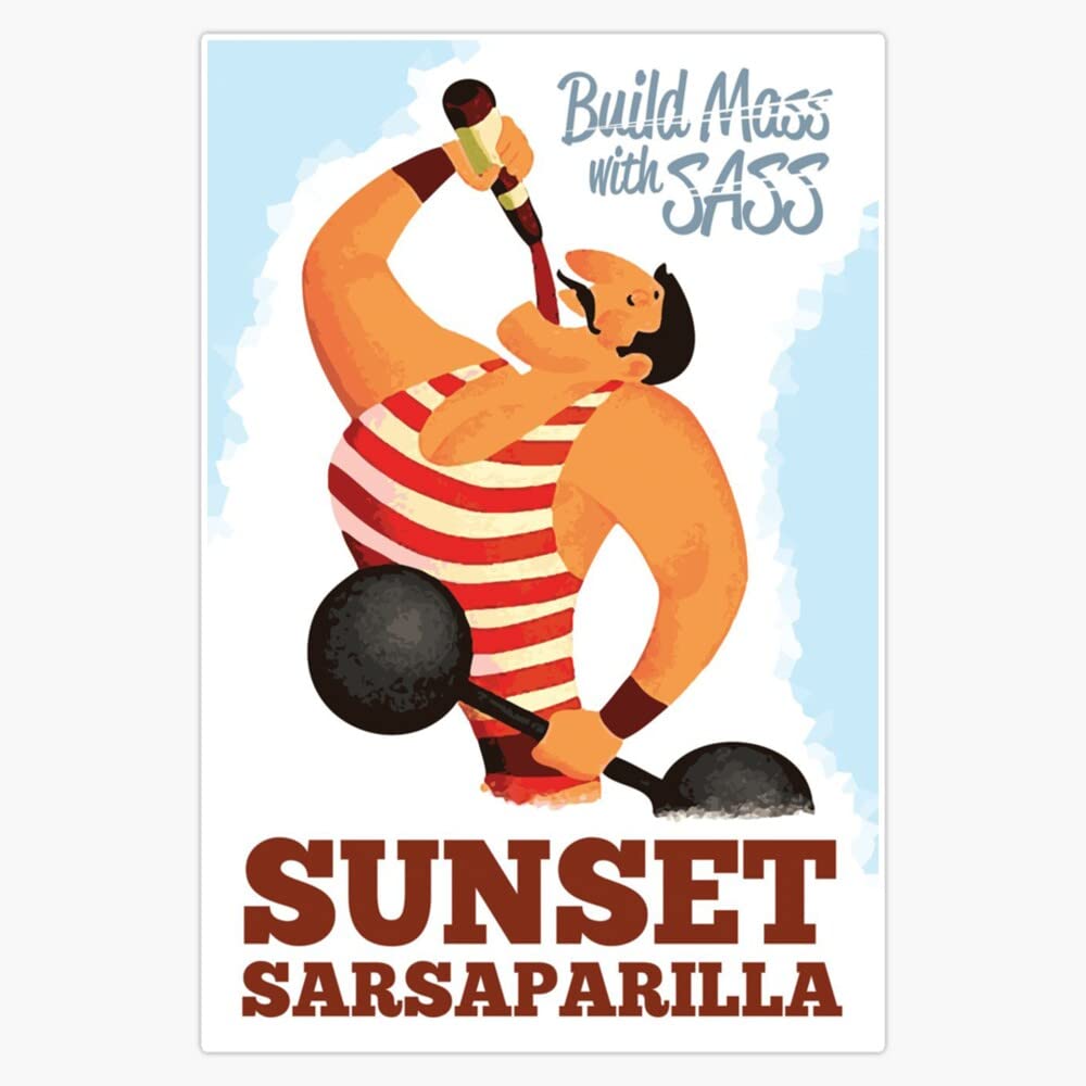 Amazon.com - Build Mass with Sass - Sunset Sarsaparilla Poster (Fallout ...