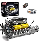 Amazon.com: Mould King W16 Engine Building Blocks Set, Combustion Engine Model That Runs, Mini ...