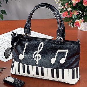 Amazon.com: Piano Keyboard Purse Leather-look Vinyl Tote Bag ...
