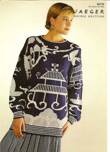 JAEGER 6077 DK knitting pattern WILLOW PATTERN SWEATER: Amazon.co.uk ...