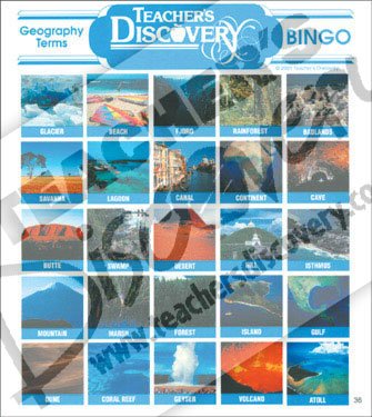 Amazon.com : Geography Terms Bingo : Learning And Development Toys ...