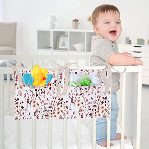 Baby Crib Organizer Cot Caddy Bed Storage Bag 2 Pockets Bedside Hanging ...