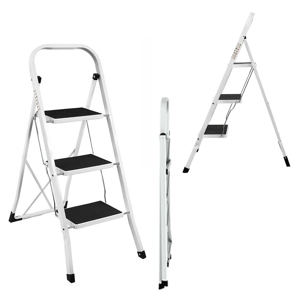 3 Step Ladder - Foldable Ladder With Anti-Slip Mat 3 Step Aluminium ...