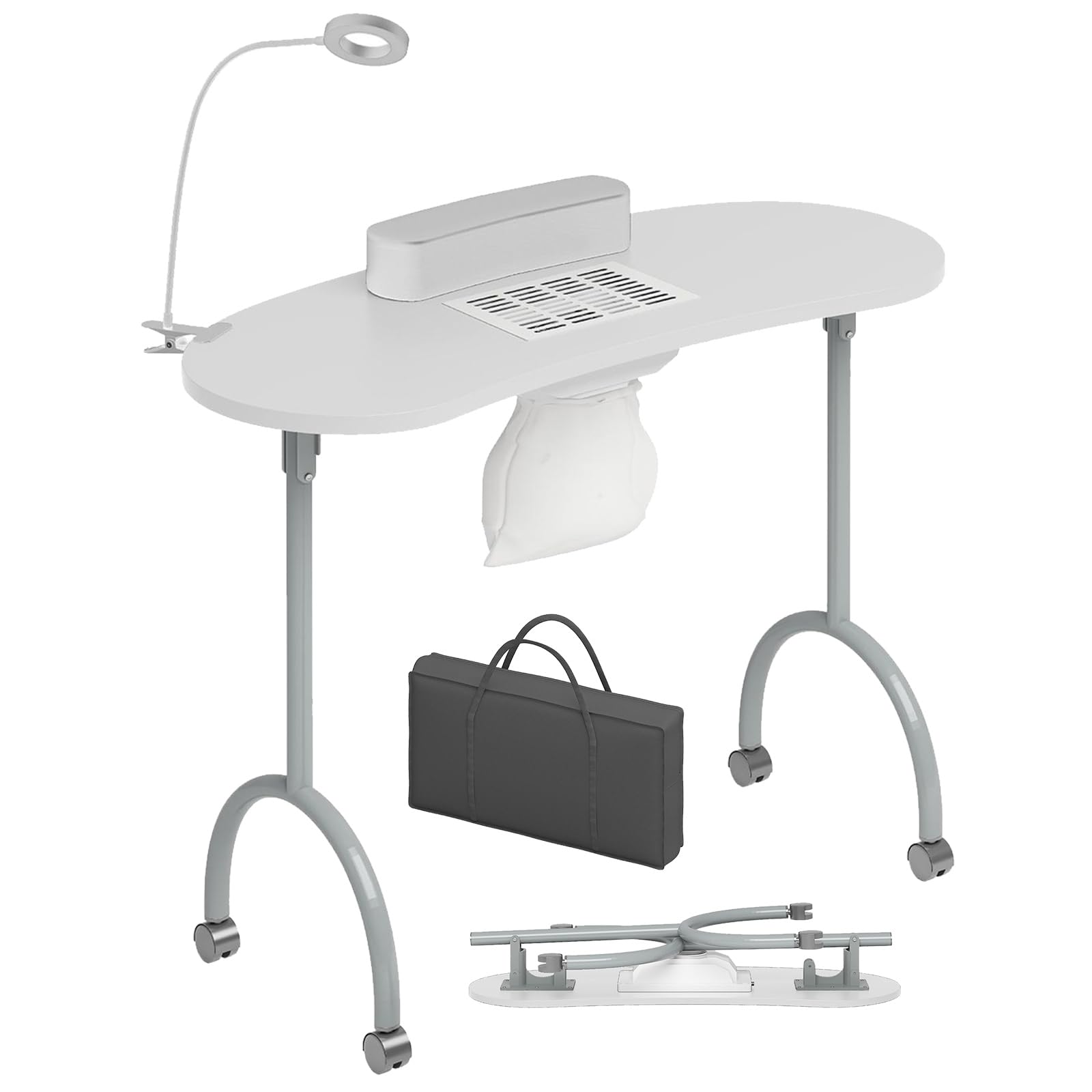 Amazon.com: TABU Portable Manicure Nail Table, Foldable Manicure Table ...