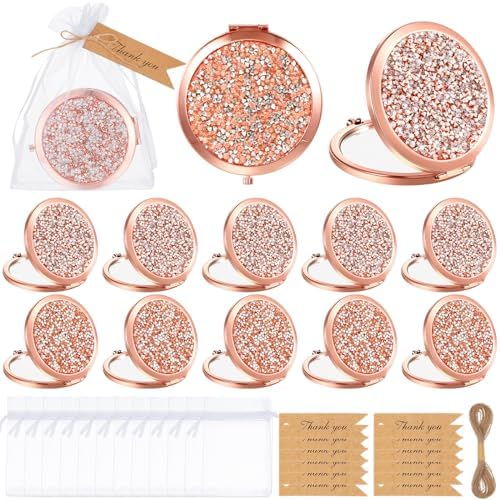 Amazon.com: Beeveer 6 Sets Small Compact Mirror Round Pocket Makeup ...