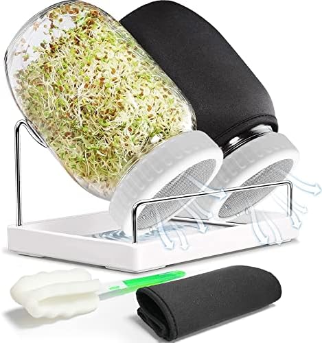 Amazon.com : Seeds Sprouting Kit, Sprout Growing Wide Mouth Mason Jar ...