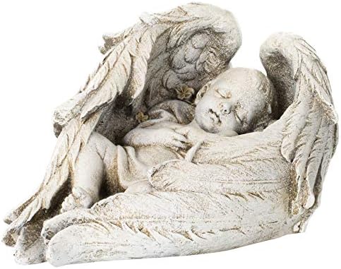 Amazon.com: Sleeping Baby Angel Statue Cherub in Wings Feathers Statue ...