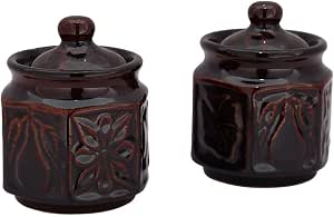 Amazon.com: Ceramic Pickle Achar Barni Dry Fruit Jar With Lid For ...