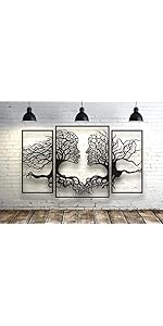 Amazon.com: VAILLA Tree of Life Wooden Wall Art Abstract Tree Man Woman ...