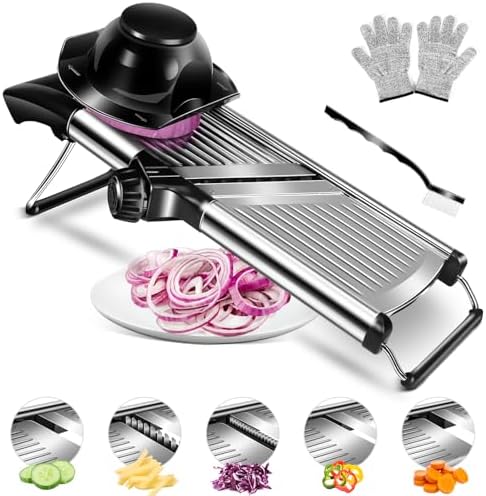 Amazon.com: Adjustable Mandoline Slicer for Kitchen,Stainless Steel ...