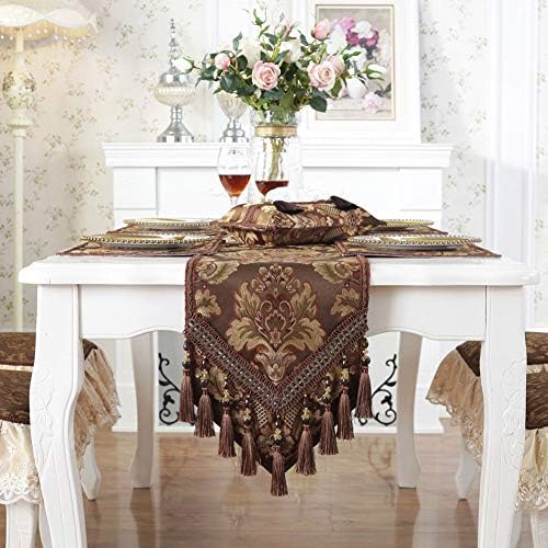 Amazon.com: Grelucgo Large Luxury Thick Lined Damask Table Runners with ...
