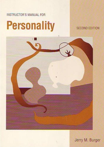 Personality: Instructior's Manual: Jerry M. Burger: 9780534116651 ...