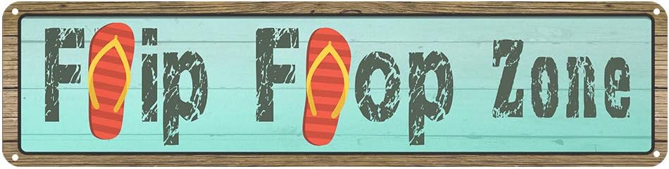 Amazon.com: Flip Flop Zone Tin Sign Vintage Rustic Decor Home Pool ...