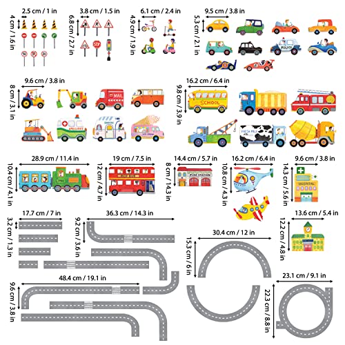DECOWALL SG3-1404P1405 The Road and Cars Kids Wall Stickers Wall Decals ...