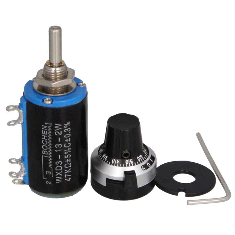 Fielect 47K Ohm Potentiometer Pots Adjustable Resistors Wire Wound ...