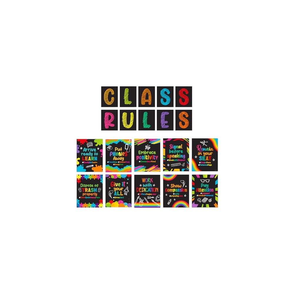 Decorably 20 Chalkboard Class Rules Classroom Thailand | Ubuy