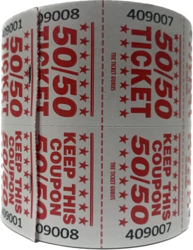 Amazon.com: The Ticket GURU-Large Number Raffle 50/50 TICKETS-2000/ROLL ...