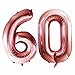 Amazon.com: GOER 42 Inch Rose Gold Number 60 Balloons,Jumbo Foil Helium ...