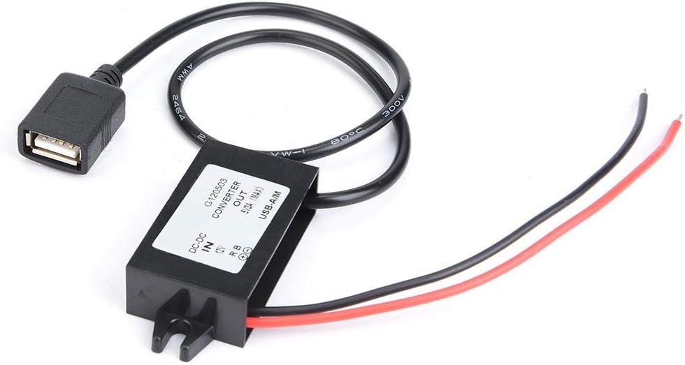 Car Power Converter DC 12V to 5V 3A Voltage Converter with Single USB ...
