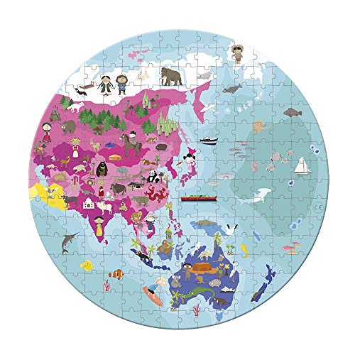 Janod – 208-Piece Children’s World Puzzle – Double-Sided – Educational ...