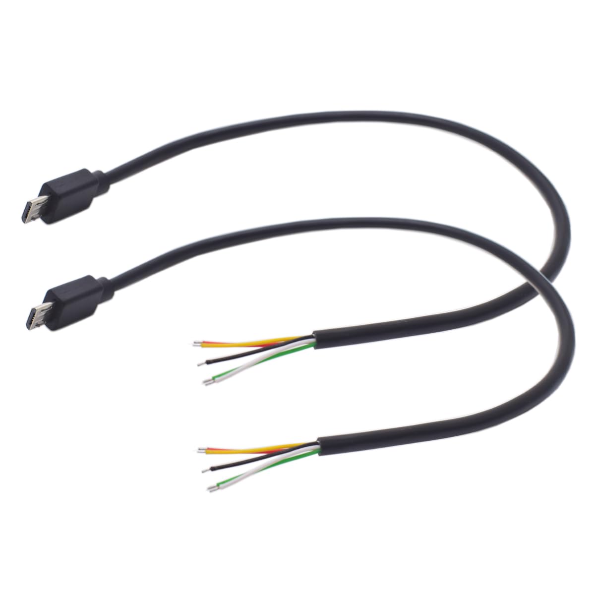 Amazon.com: ELNONE 2PCS Short Micro USB 5 Wire Pigtail, 0.3M/1FT Micro ...