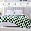 Amazon.com: WRENSONGE Checkered Throw Blanket, Avocado Green Soft Cozy ...