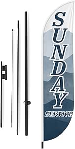 Amazon.com: Sunday Service Sign feather flag Pole kit for Outdoor by ...