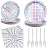 Amazon.com: Grencian 96Pcs Disco Party Decorations Disco Ball Plates ...