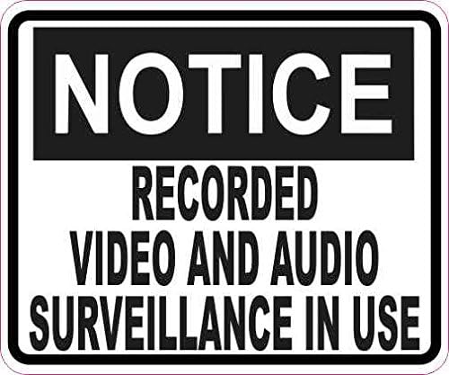 Amazon.com: StickerTalk Notice Video and Audio Surveillance Vinyl ...