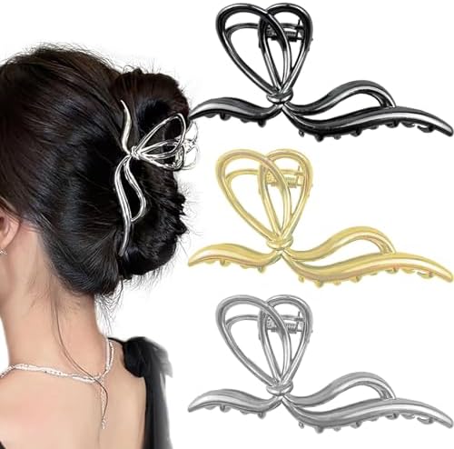 Amazon.com : Mehayi 3 PCS Metal Large Hair Claw Clips for Thick Heavy ...