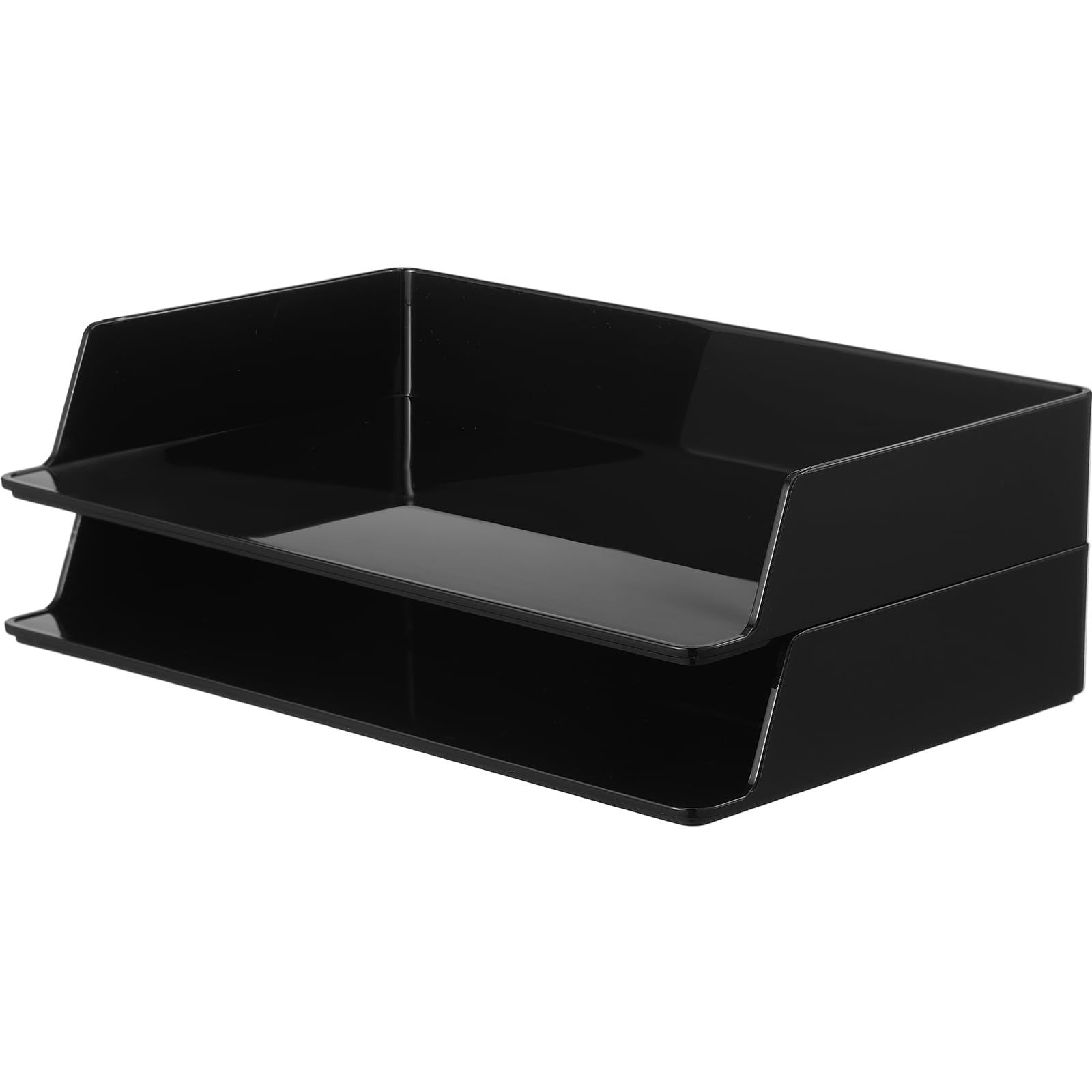 Amazon.com : Fuyoooo 2 Pcs Paper Organizer for Desk Stackable Plastic ...
