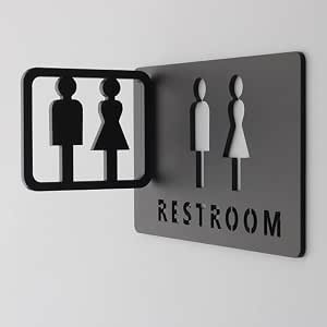 Amazon.com: ZerHoc Restroom Sign,Acrylic Universal Men and Women ...