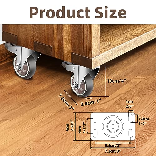 Snapklik.com : 3 Inch Casters Set Of 4, Heavy Duty Caster 1000 LBS ...