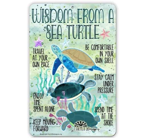 Amazon.com: Sea Turtle Sign - Advice from a Sea Turtle, Motivational ...