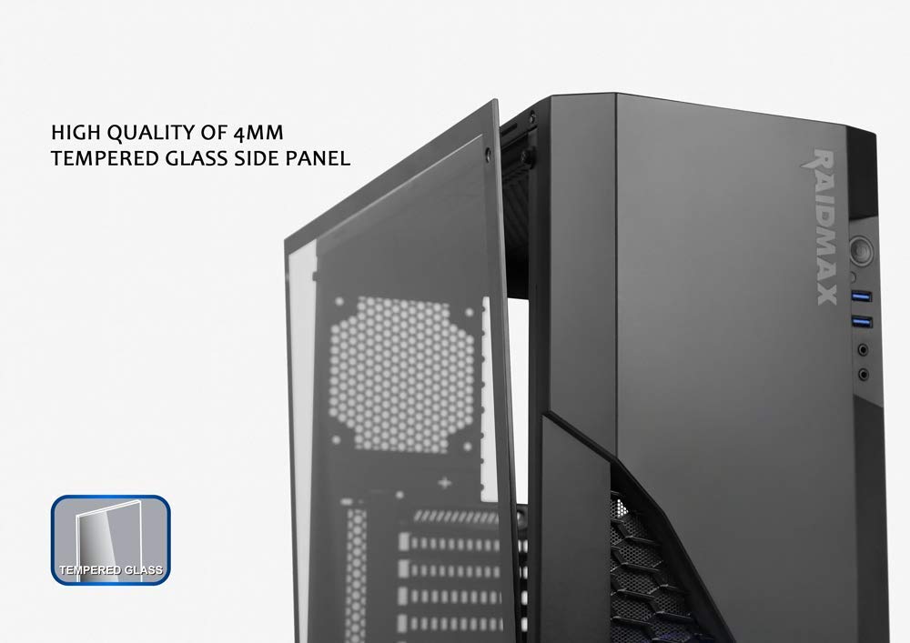 Buy Raidmax AEGIS ATX Mid Tower PC Gaming case with Tempered Glass ...