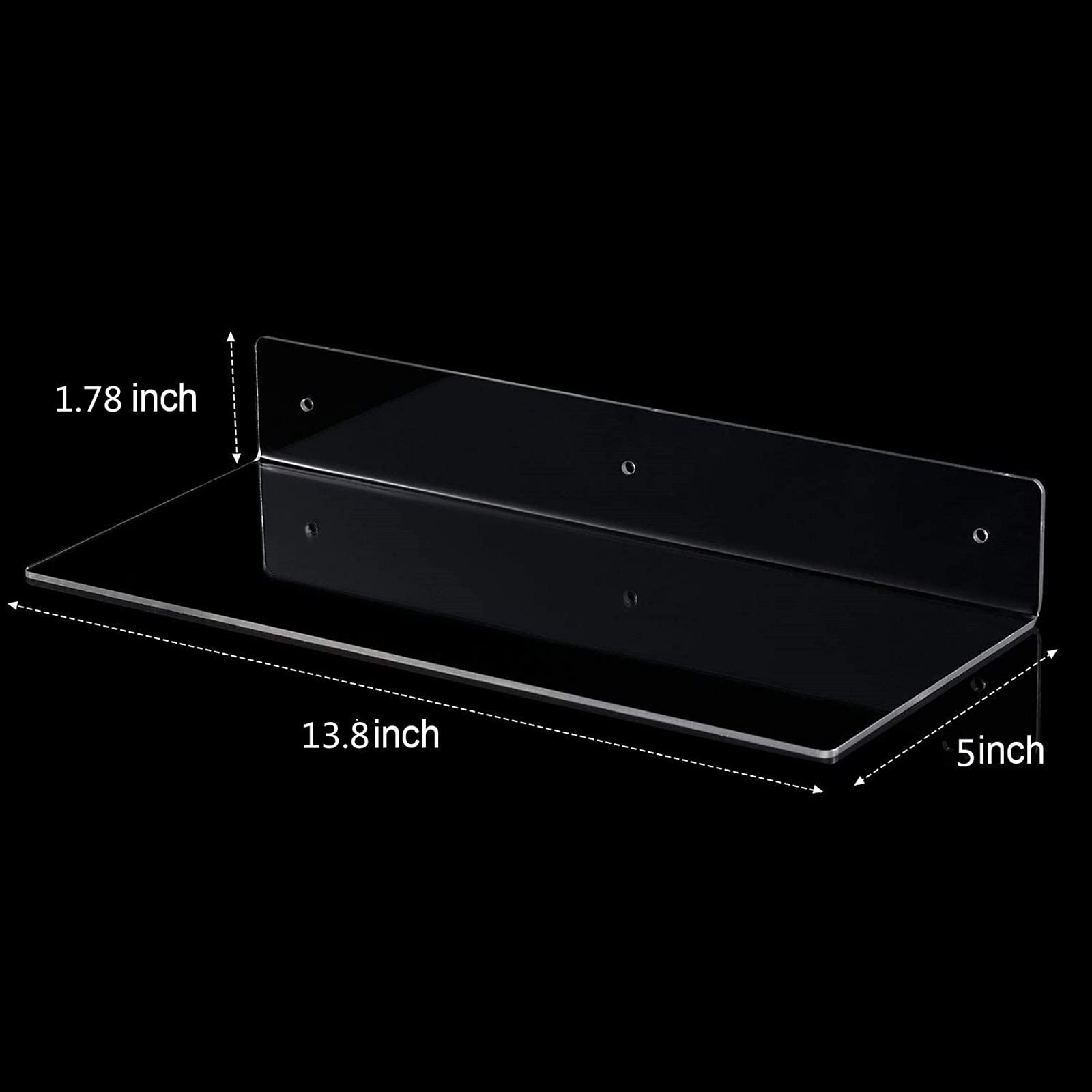 Blulu 8 Pieces Acrylic Floating Shelf, Invisible Wall Mounted Display ...